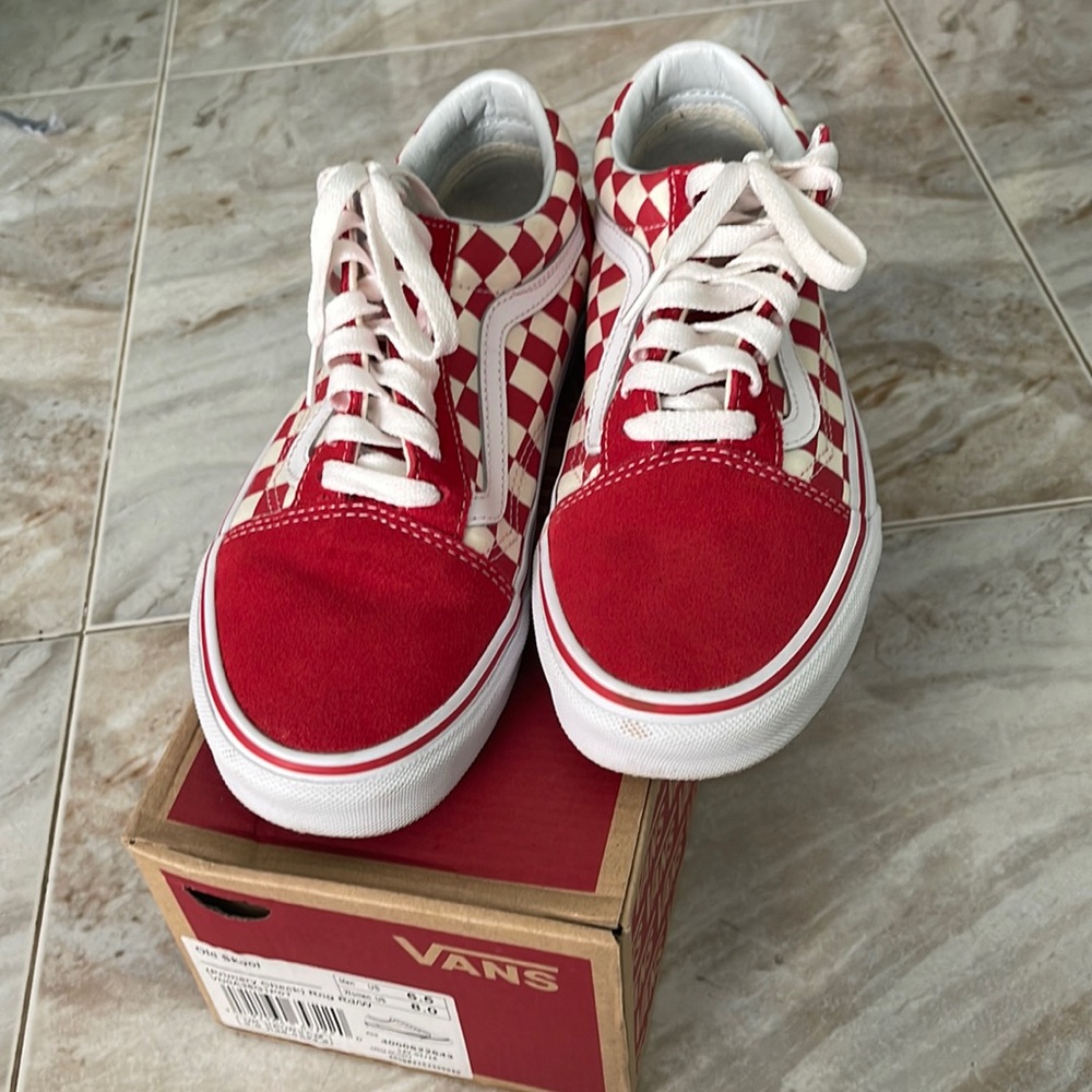 Old Skool Red Checkered Vans - Gem